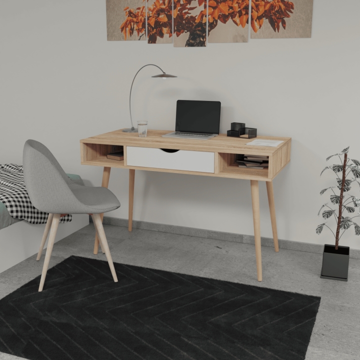 СТОЛИ: Письменный стол Неман ХАНС Дуб сонома/Лак (3646 грн. Нова ціна!)